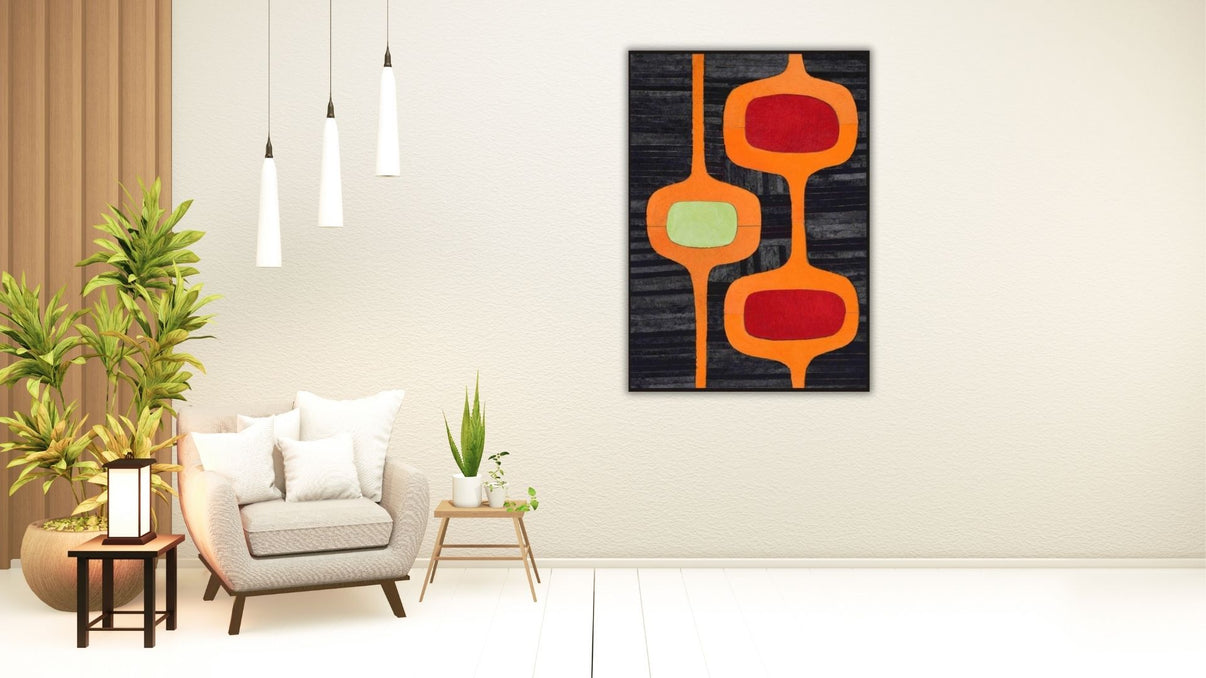 Buy Transcendent Forms Leather Wall Art- Abstract Handcrafted Wall Art